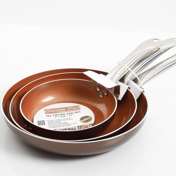 Kitchen | Gh Copper Pan 3 Pc Al Fry Pan Copper Aluminum | Poshmark